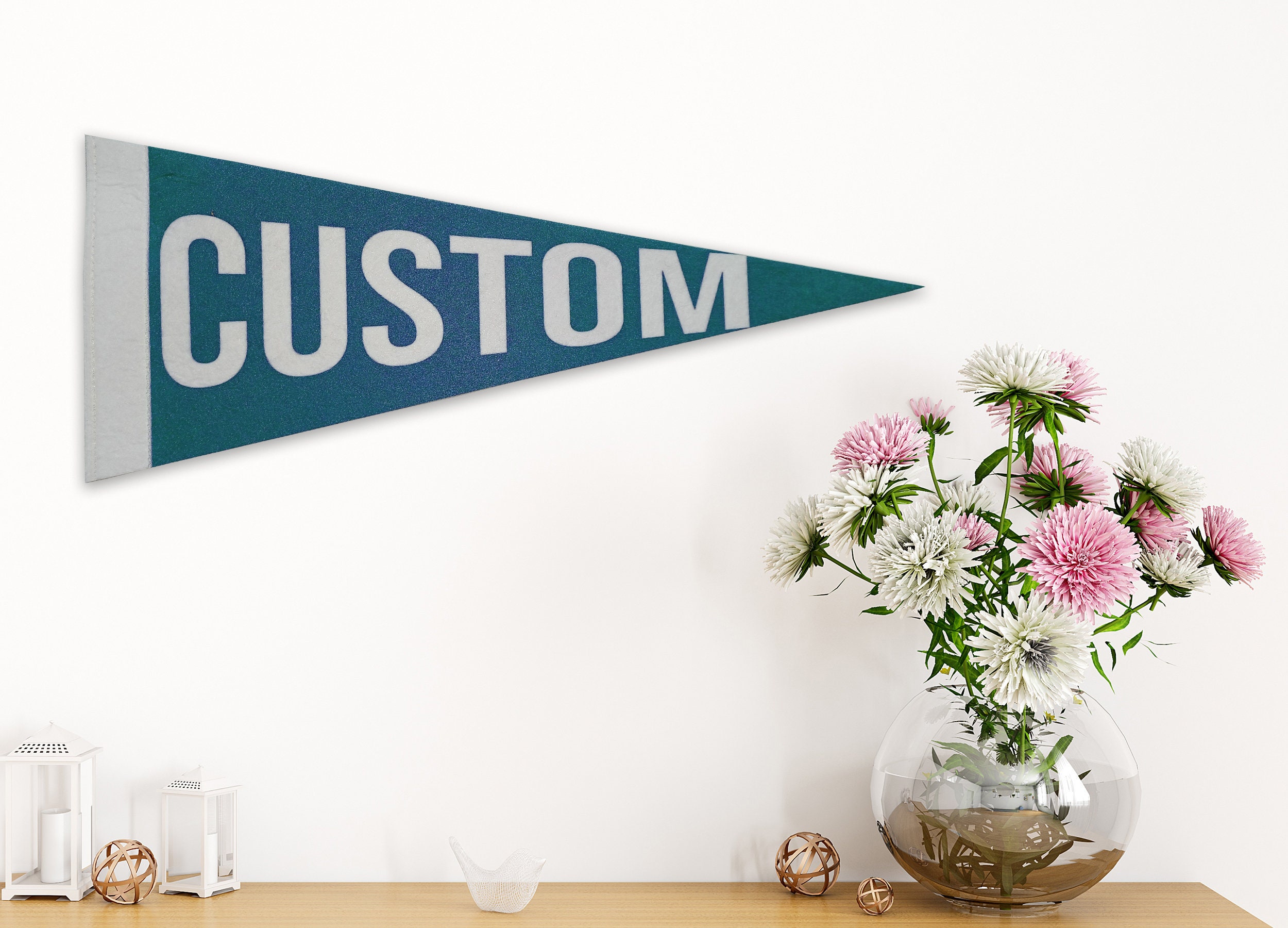 Custom Pennant Flag Banner, Large Felt Pennant, Personalized Name ...