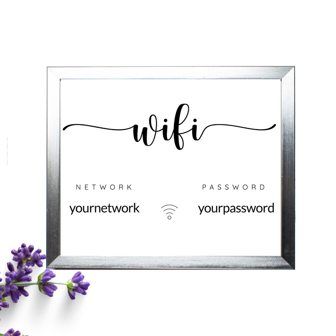 Custom Wifi Password Sign Printable Network Name Home Office ...