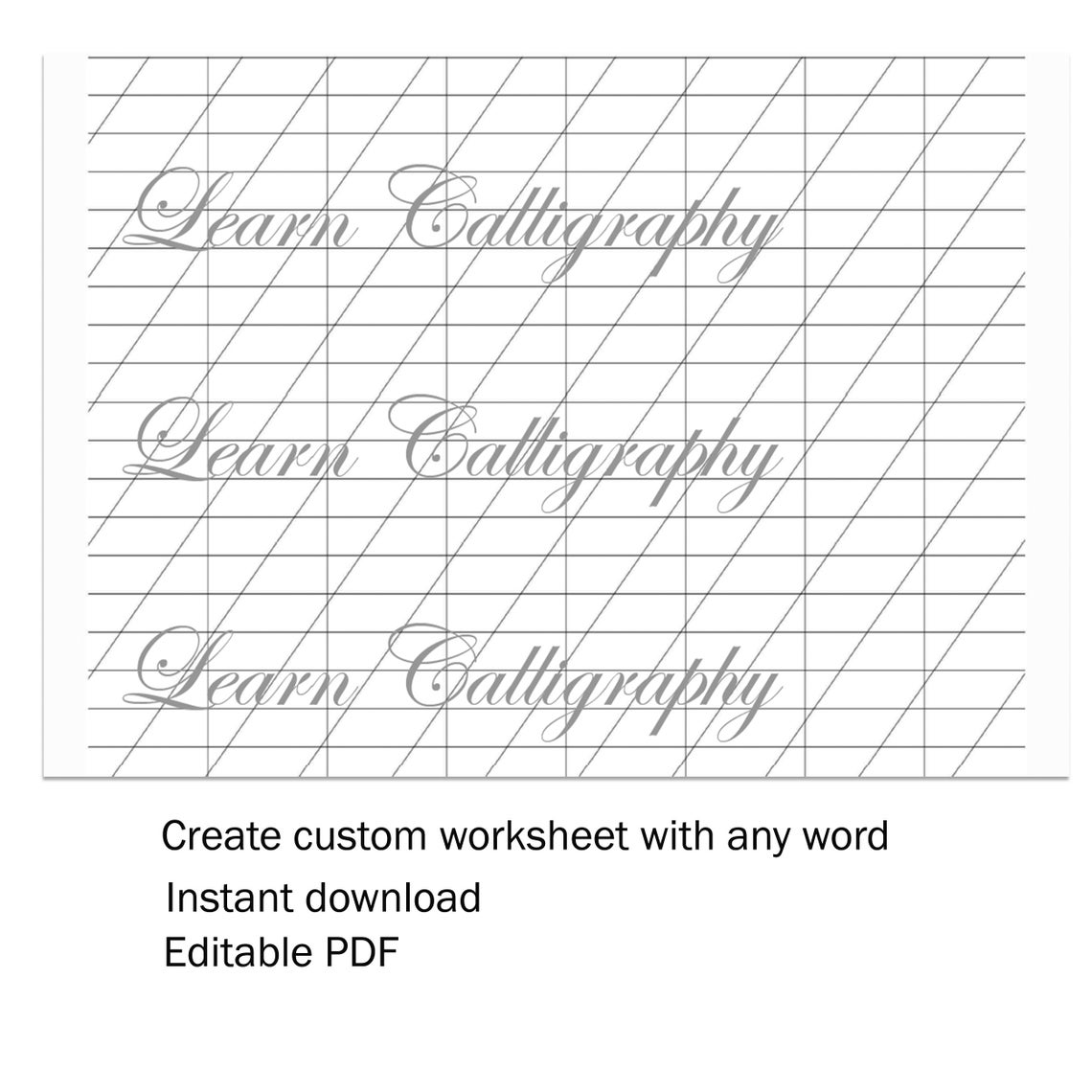 Editable Printable Spencerian Penmanship Practice Sheet, Create Your ...