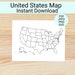 United States Map, Color and Learn, Coloring Printable USA US Instant ...