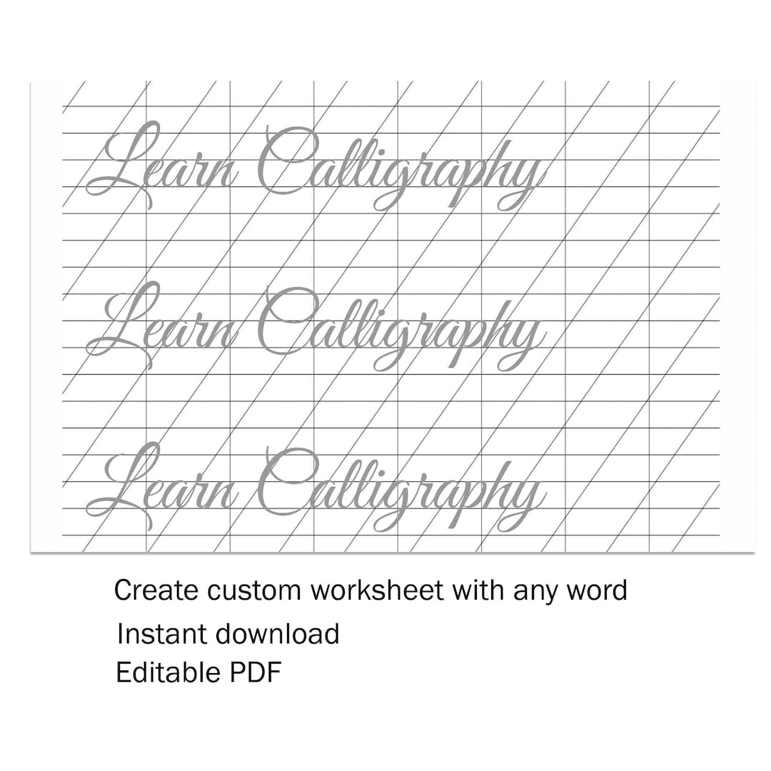 Editable Printable Spencerian Penmanship Practice Sheet, Create Your ...