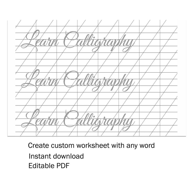 Editable Printable Spencerian Penmanship Practice Sheet, Create Your ...