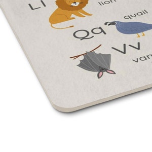 Personalized Placemat for Kids, Animals Alphabet Custom Name ABC Place ...