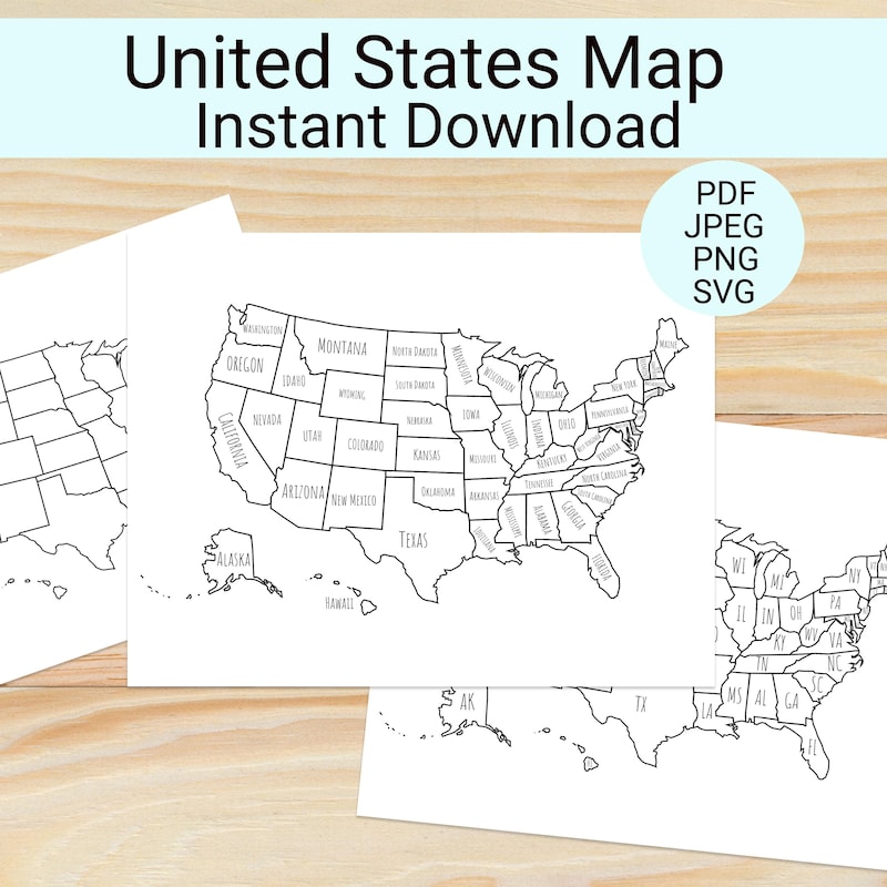 Child Map of Usa - Etsy