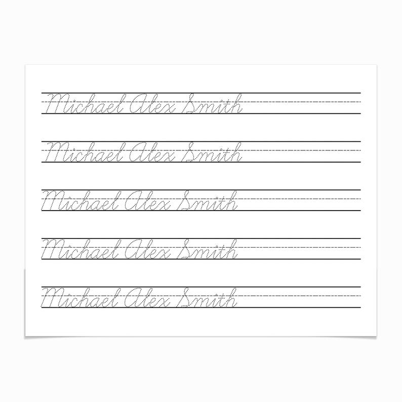 CURSIVE Custom Name Tracing Worksheet, Handwriting Practice, Name ...