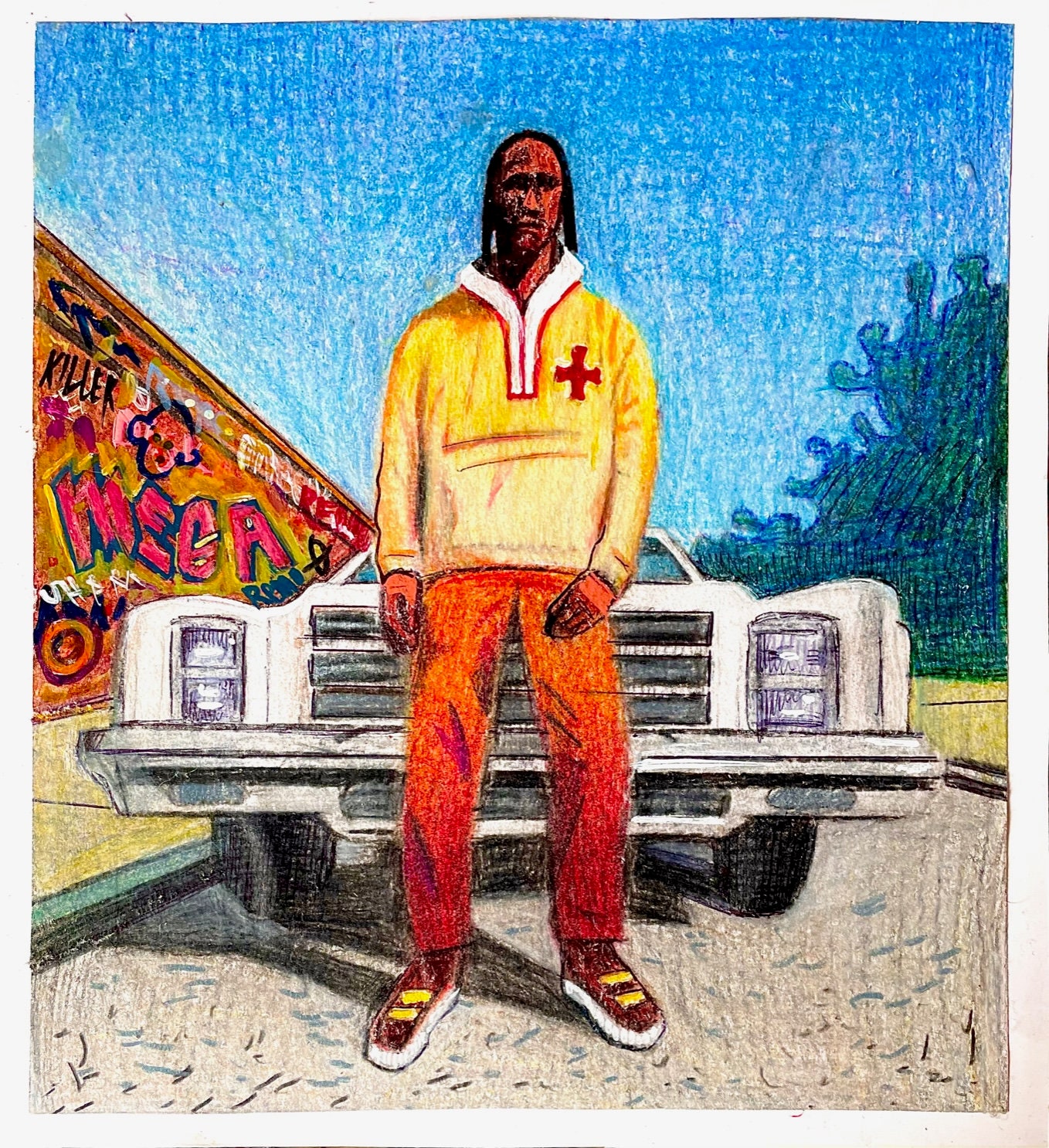 Color Pencil Drawing Native American Street Style - Etsy