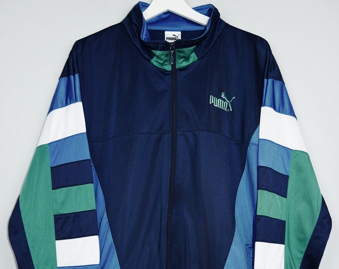 Vintage 90's Puma Track Jacket Full Zip Track Top Retro Sportswear Old ...