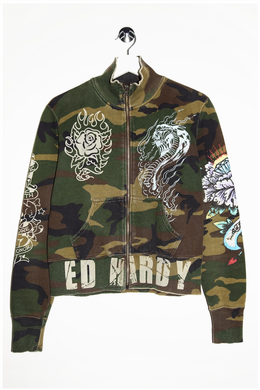 Ed Hardy Camouflage Track Jacket - Authentic Designer Outerwear Made in ...