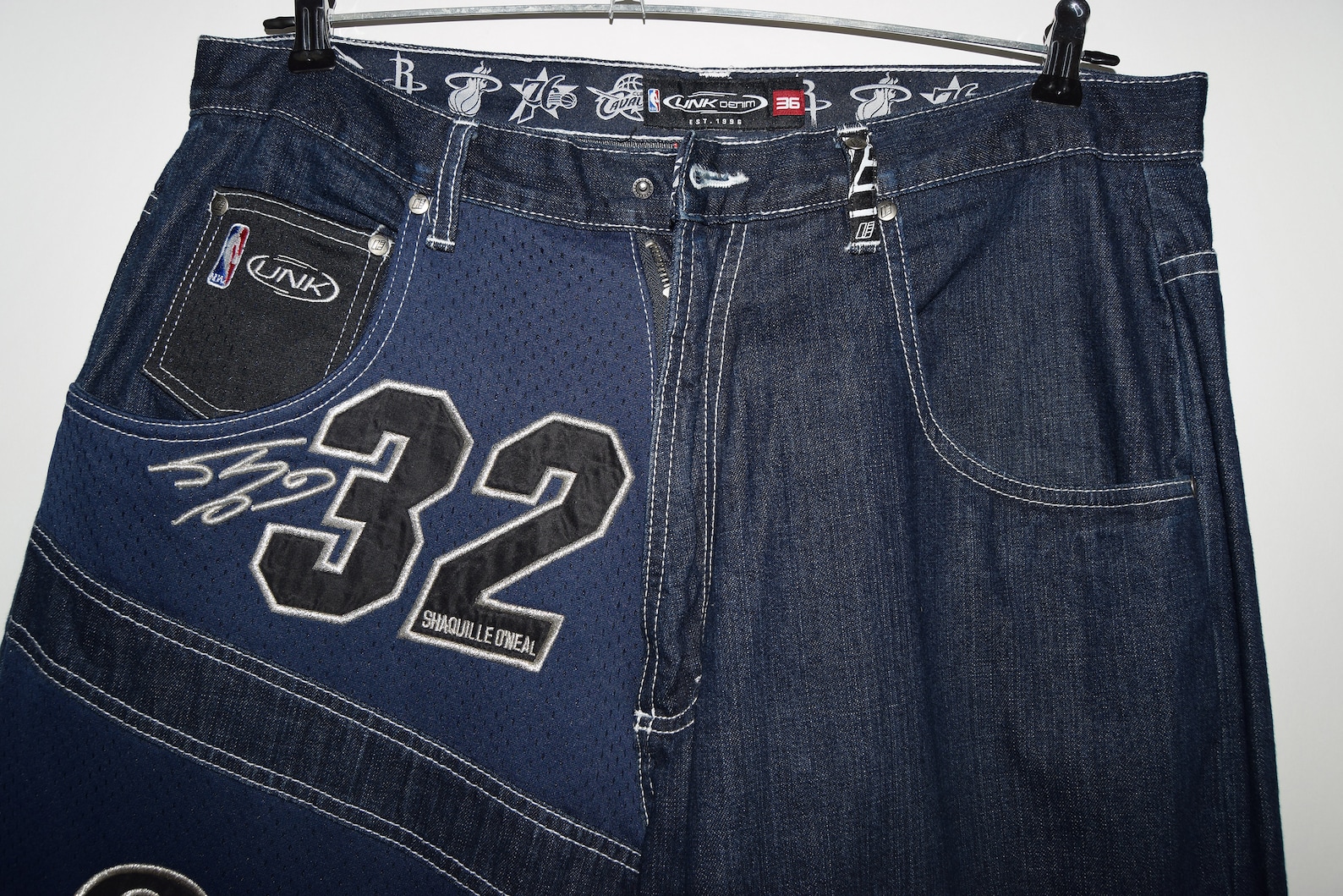 UNK Denim Jeans NBA Embroidered Basketball Pants, Vintage Streetwear ...