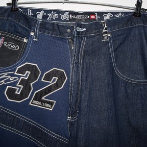 UNK Denim Jeans NBA Embroidered Basketball Pants, Vintage Streetwear, Baggy Jeans, Team ...