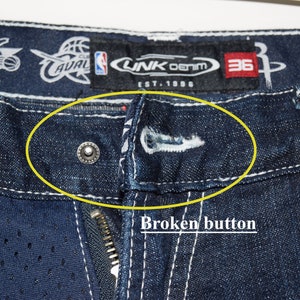 UNK Denim Jeans NBA Embroidered Basketball Pants, Vintage Streetwear ...