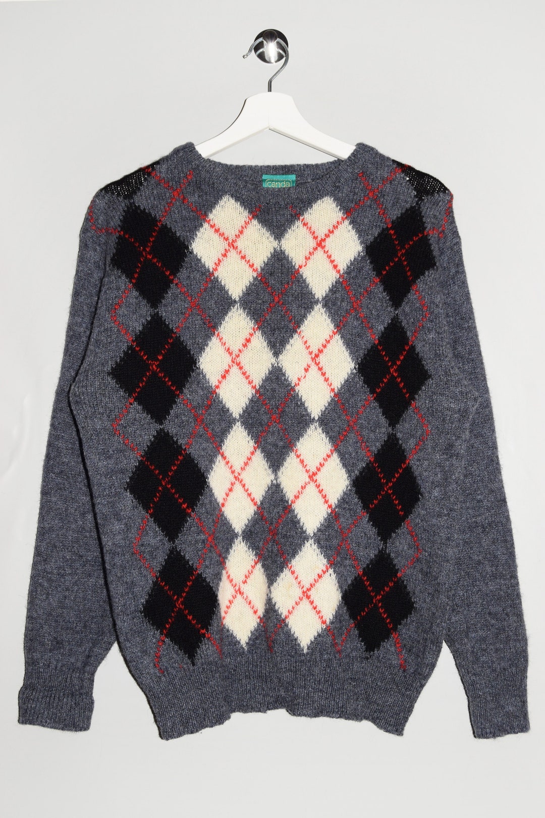 Canda Wool Rhombus Sweater / Made in Scotland - Etsy