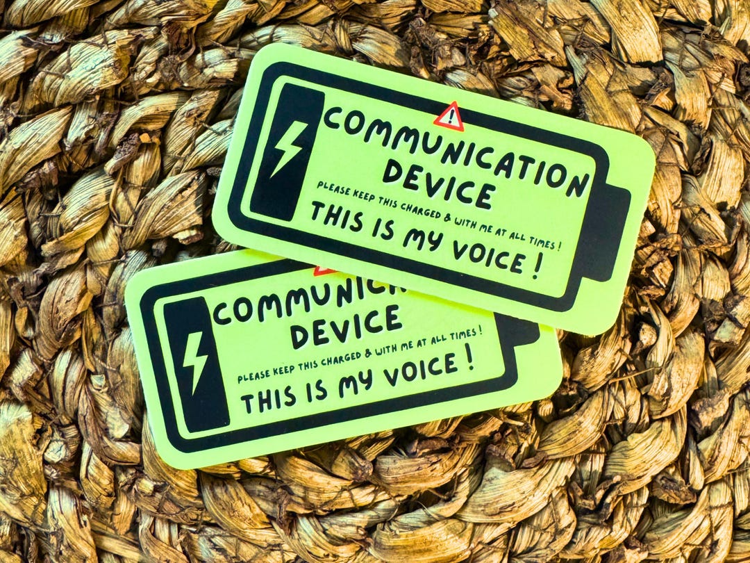 Set of 2 AAC Communication Device Tablet Sticker for Non-verbal Non ...