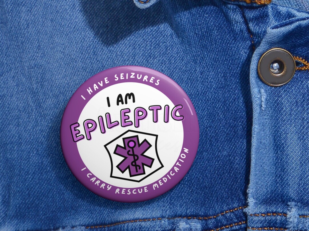 Epilepsy Medical ID Alert Tag Pinback Button | Stroller Wagon Sign ...