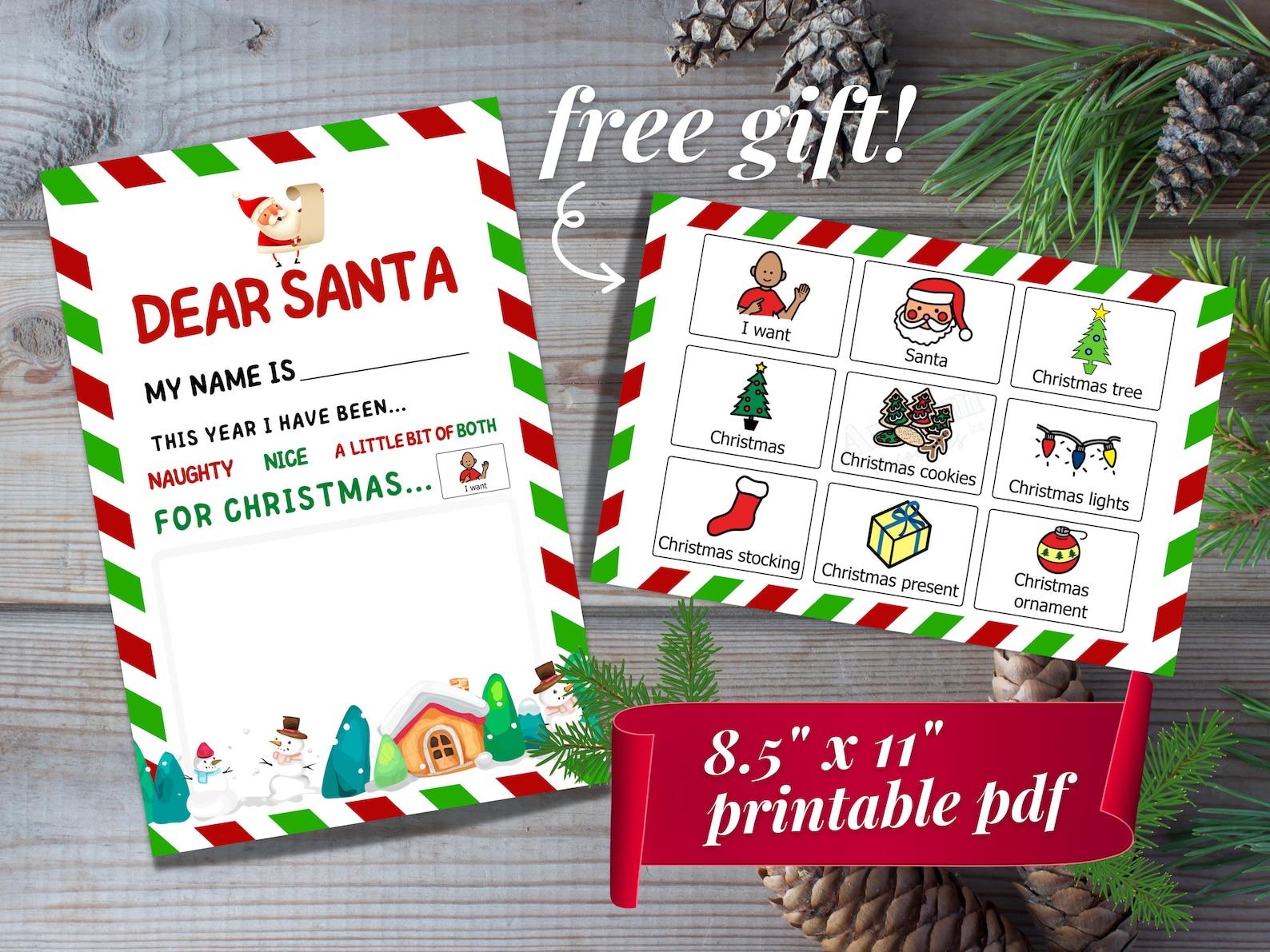 Dear Santa Printable Card Christmas PECS Communication Board - Etsy