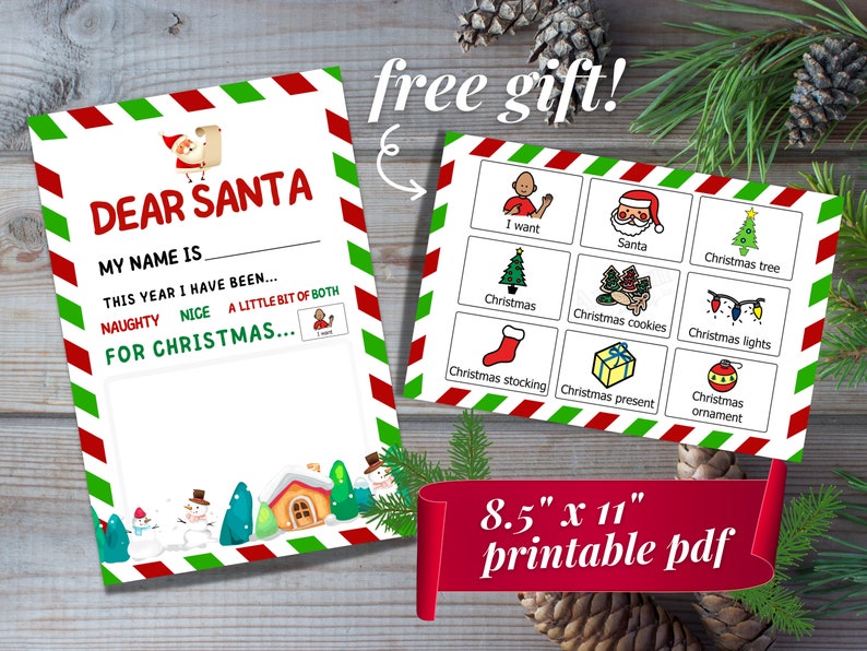 Dear Santa Printable Card Christmas PECS Communication Board - Etsy