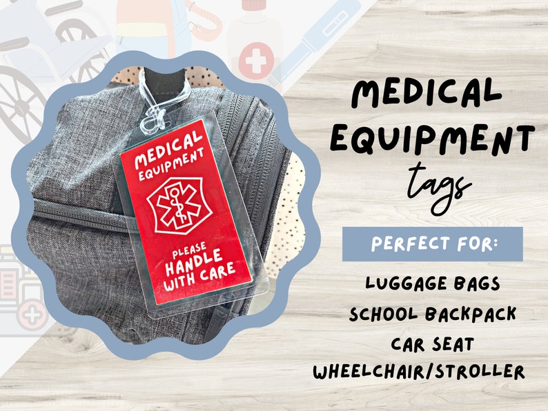 Medical Equipment Tag Medical Bag Tag Medical Alert Tag - Etsy