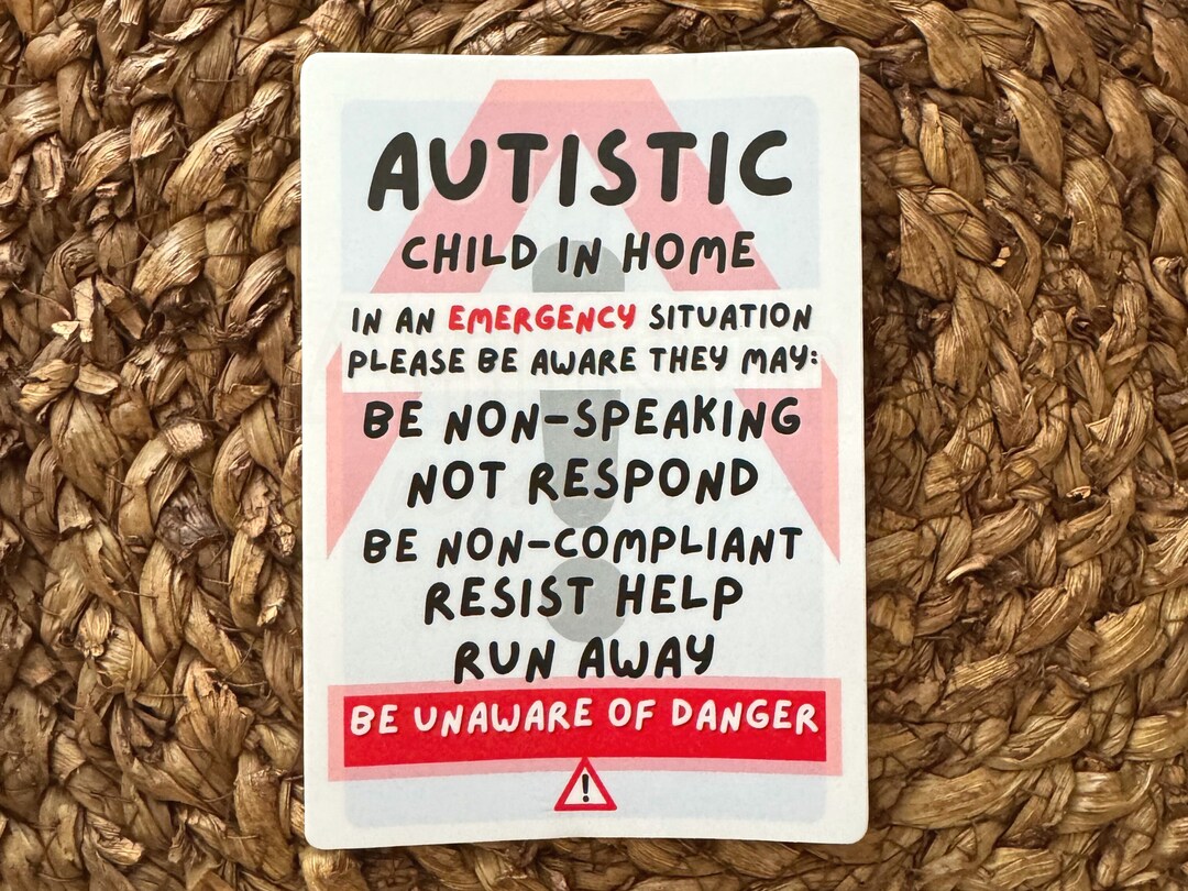 Autistic Child in Home Decal Sign | Child With Autism in Home ...