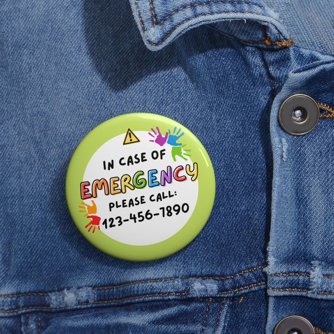 Back to School Non Speaking Non Verbal Autism Emergency Contact Pinback ...