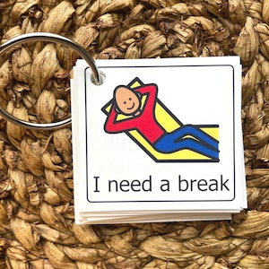 I Need a Break Picture Communication Board Keyring Cards ...
