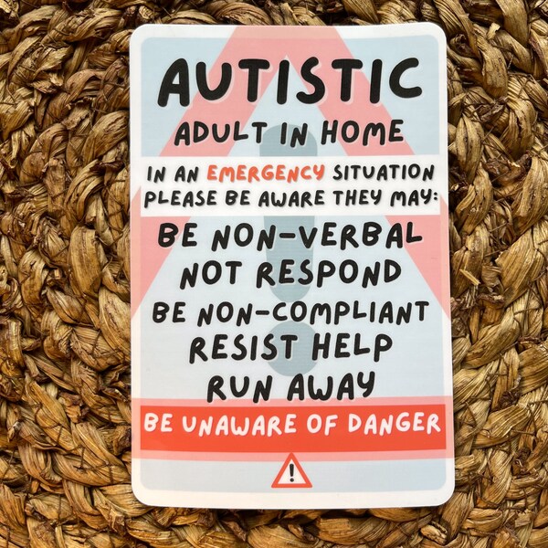 Adult Autism Alert Decal - Etsy