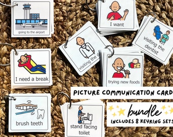 Picture Communication Board Keyring Cards Communication Cards for Non ...