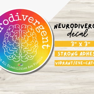 Neurodivergent Vinyl Decal Neurodivergent Awareness Autism Acceptance ...