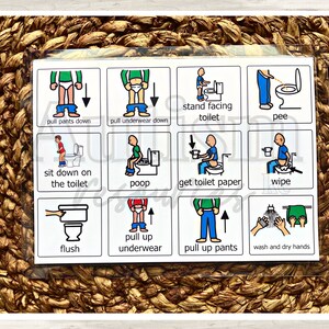 Autism Visual Potty Training Chart for Boys | Picture Communication ...