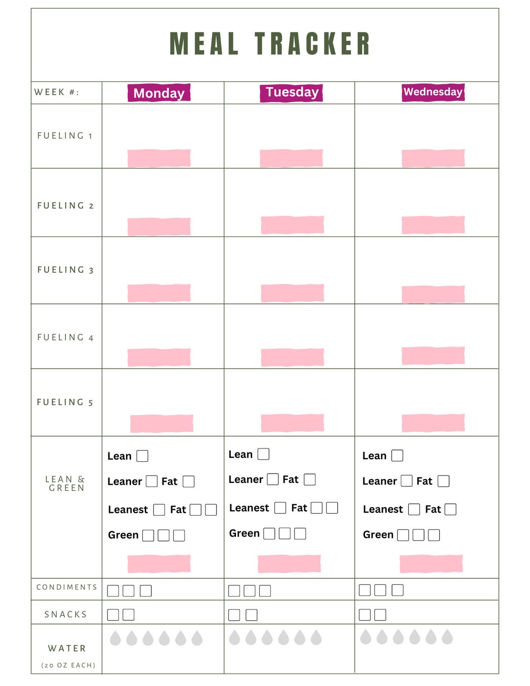 Optavia 5&1 Journal - Etsy