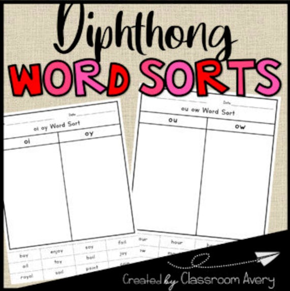 Diphthongs Word Sort - Etsy