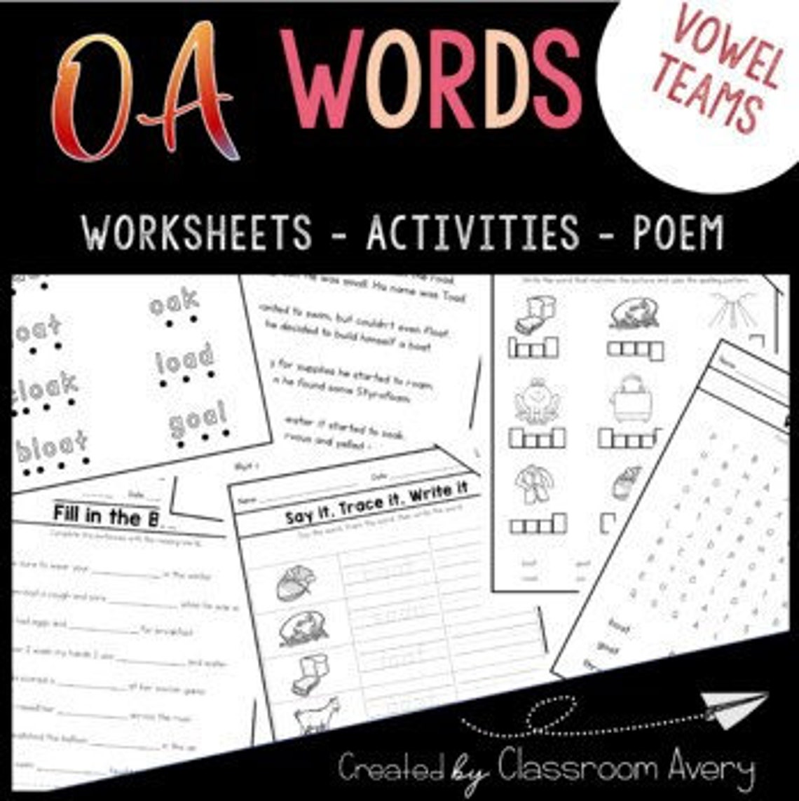 OA Words Activities & Word Work | Long O Vowel Team - Etsy