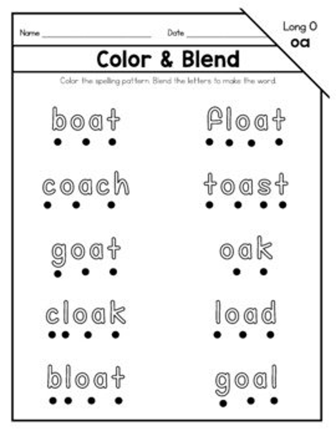 OA Words Activities & Word Work | Long O Vowel Team - Etsy