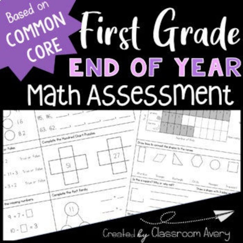 First Grade End-of-year Math Assessment | Common Core Based - Etsy
