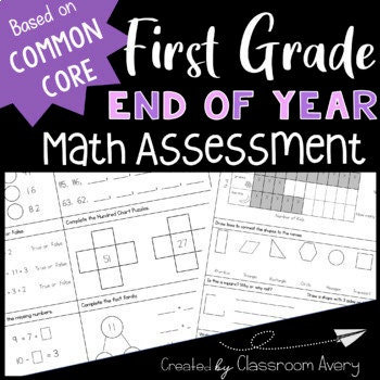 First Grade End-of-year Math Assessment | Common Core Based - Etsy
