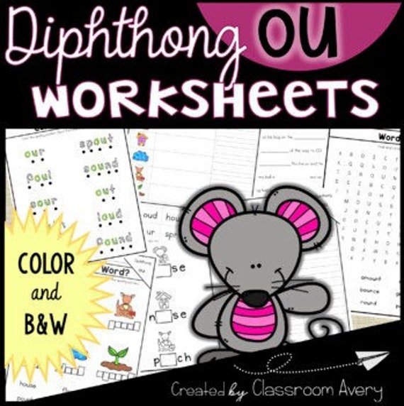 Digraph OU Words Activities & Word Work Worksheets | Etsy