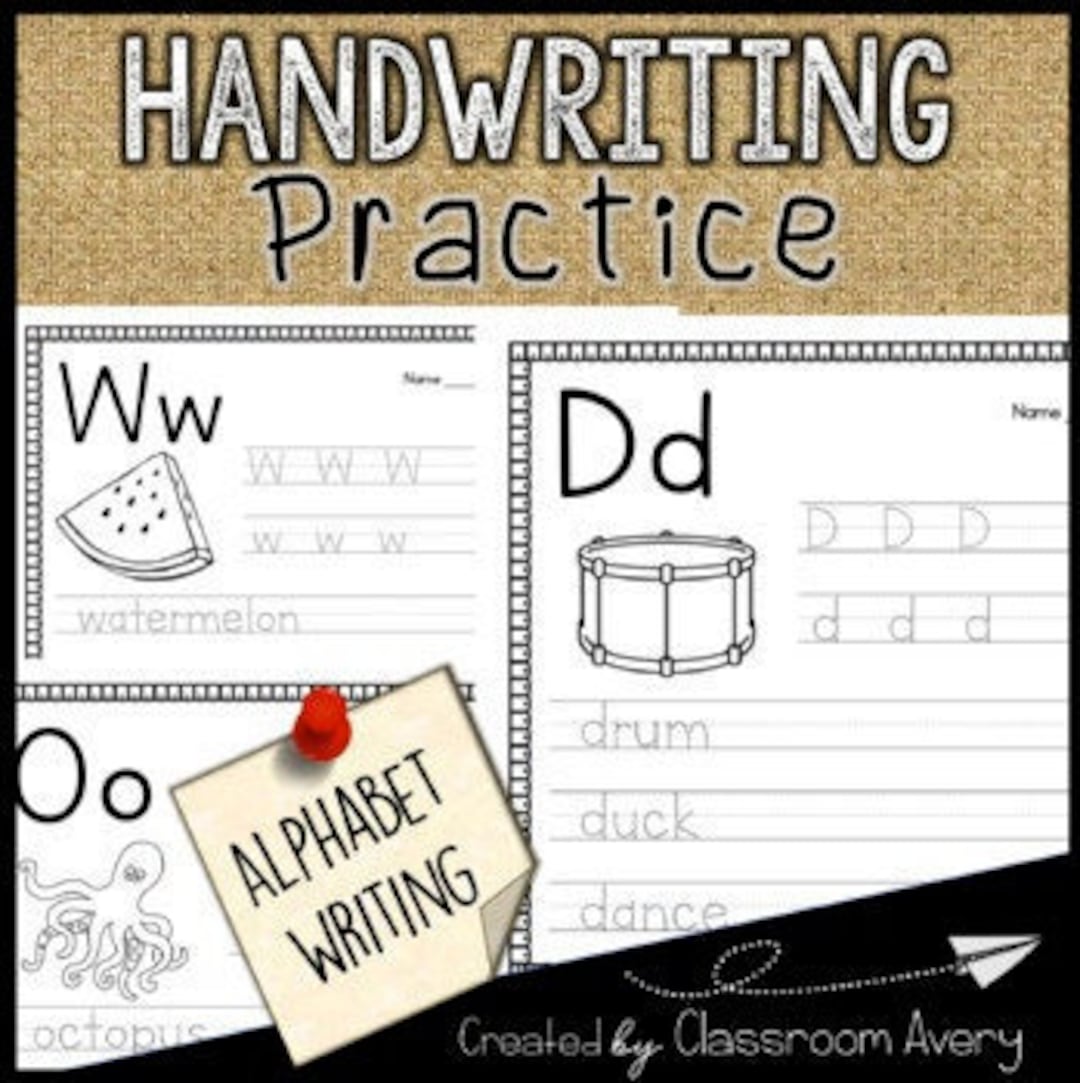 Handwriting Practice Pages | Alphabet Writing - Etsy
