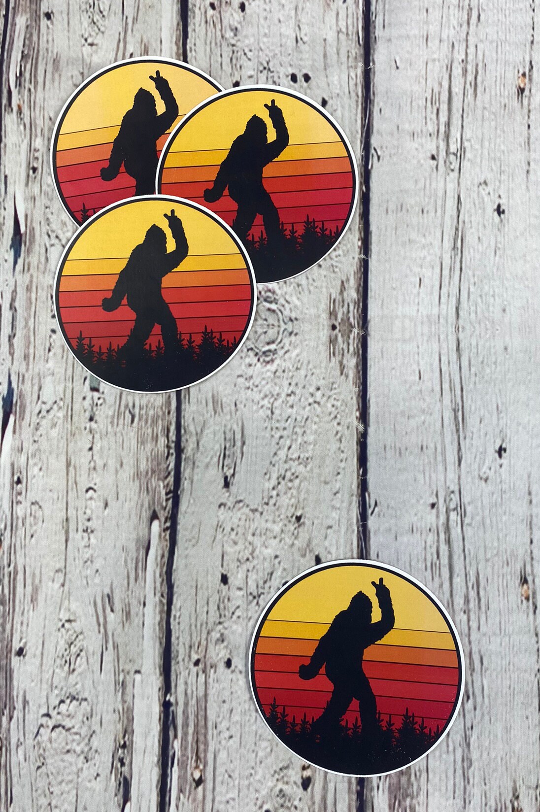 Peace Sign Bigfoot Vinyl Sticker. Bigfoot Sticker/decal. Retro Bigfoot ...