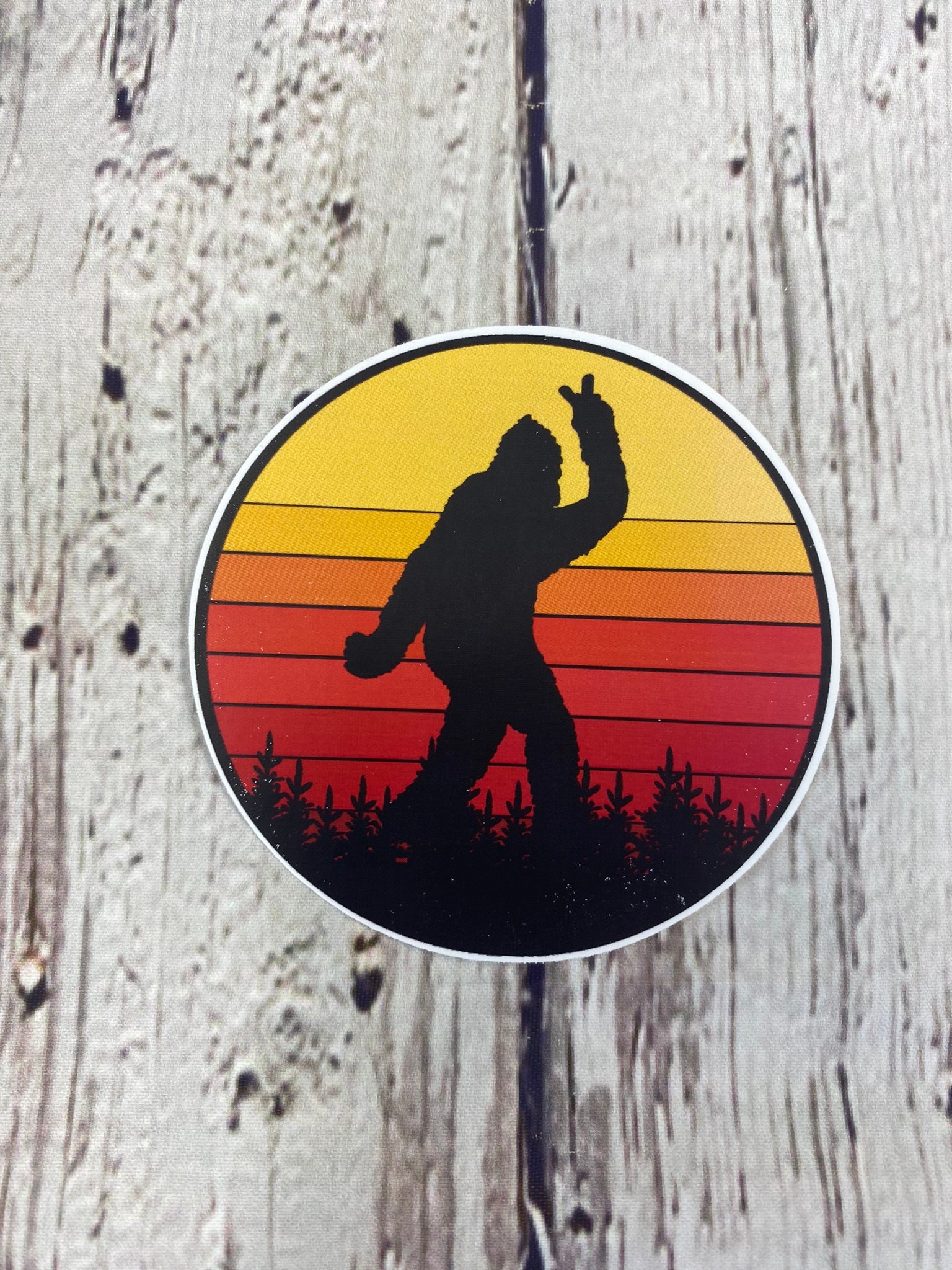 Peace Sign Bigfoot Vinyl Sticker. Bigfoot Sticker/decal. Retro Bigfoot ...
