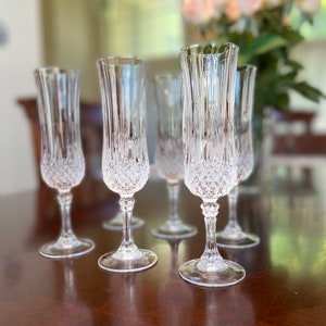 Vintage Crystal Glassware, Set of 6, Cristal Darques Longchamp Toasting ...