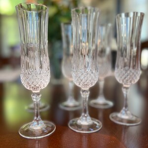 Vintage Crystal Glassware, Set of 6, Cristal Darques Longchamp Toasting ...