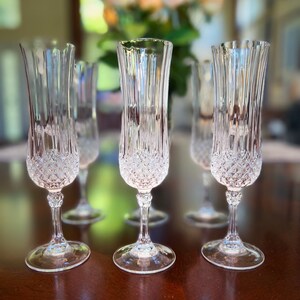 Vintage Crystal Glassware, Set of 6, Cristal Darques Longchamp Toasting ...