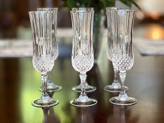 Vintage Crystal Glassware Set of 6 Cristal Darques Toasting - Etsy