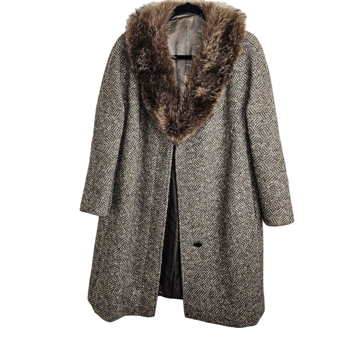 Vintage Erle Zf Modell Fur Collar Wool Jacket - Etsy