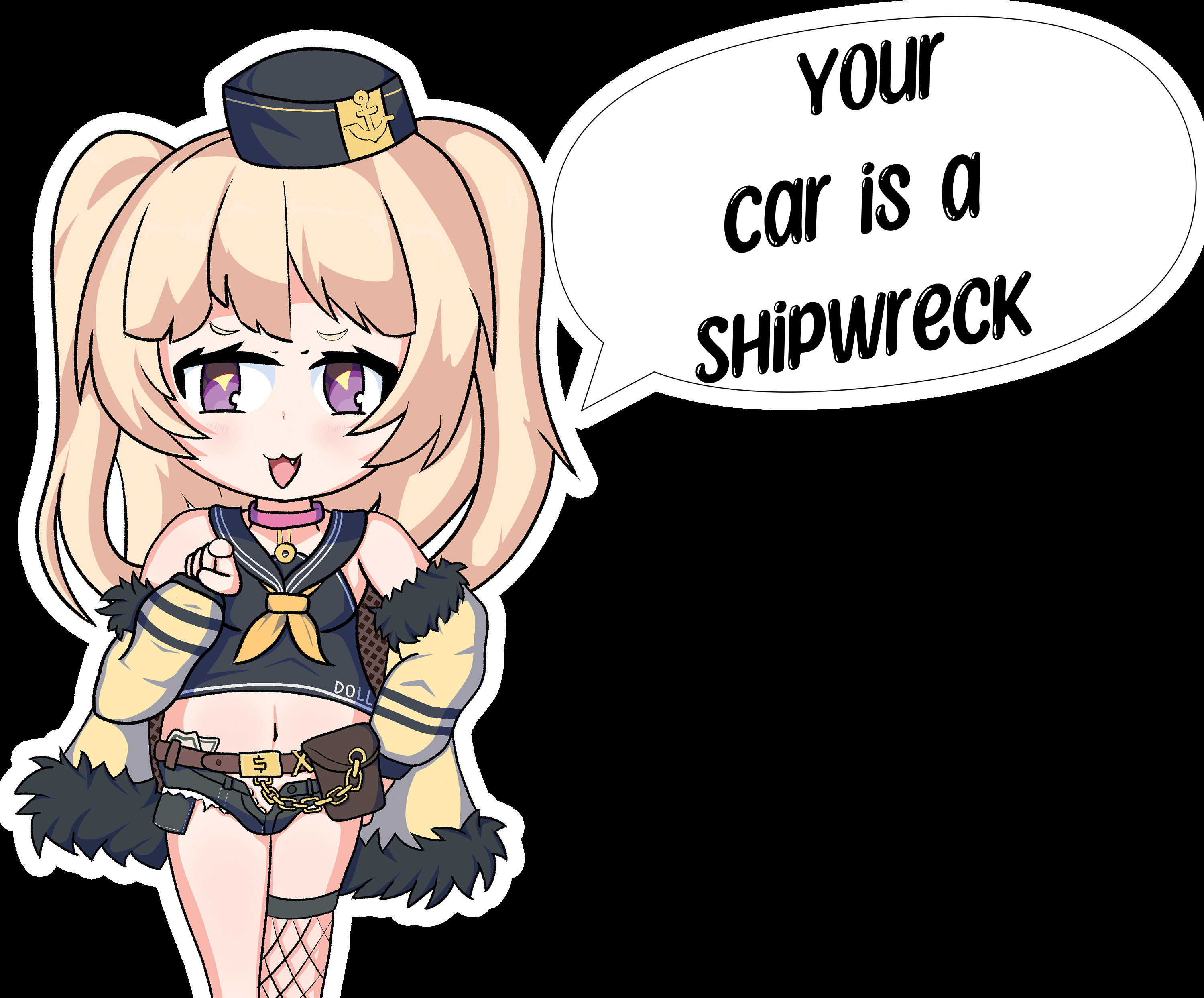 Bache Azur Lane Matte Holographic Anime Vinyl Laminated Waterproof ...