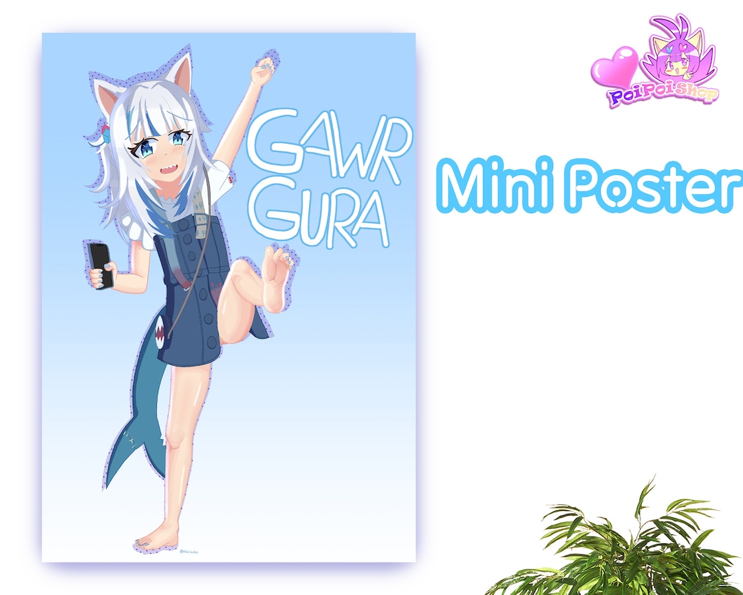 Gawr Gura Hololive EN Myth Anime Vtuber Mini-poster for Gaming Room ...
