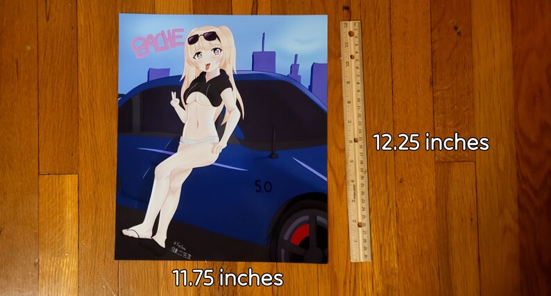 Bache Azur Lane Fan Made Street Racer Anime Style Mini Poster Doujin Etsy