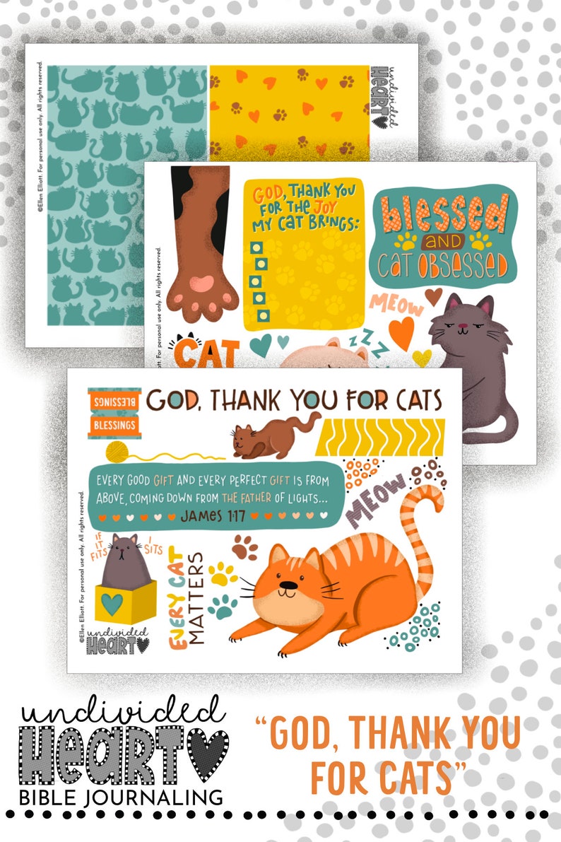 Bible Journaling Printable God, Thank You for Cats Creative Christian ...