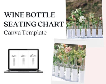 Wine Bottle Table Seating Chart Template - Etsy