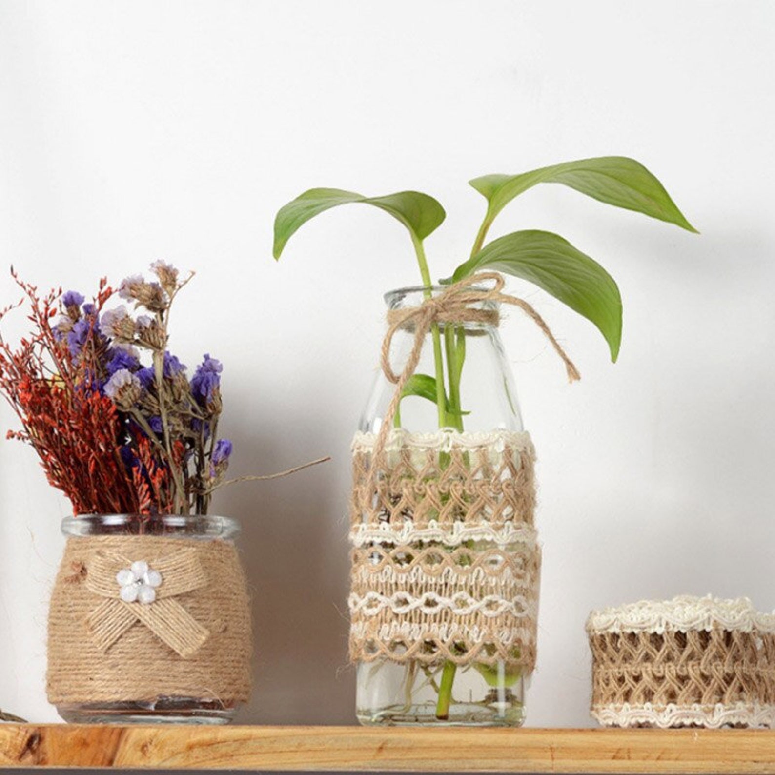 Natural Jute Burlap Ribbons for Crafts Vintage Rustic Wedding Party ...