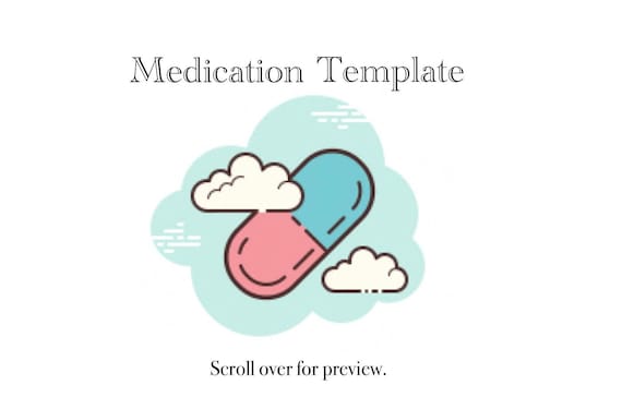 Pharmacology Medication Template | Etsy